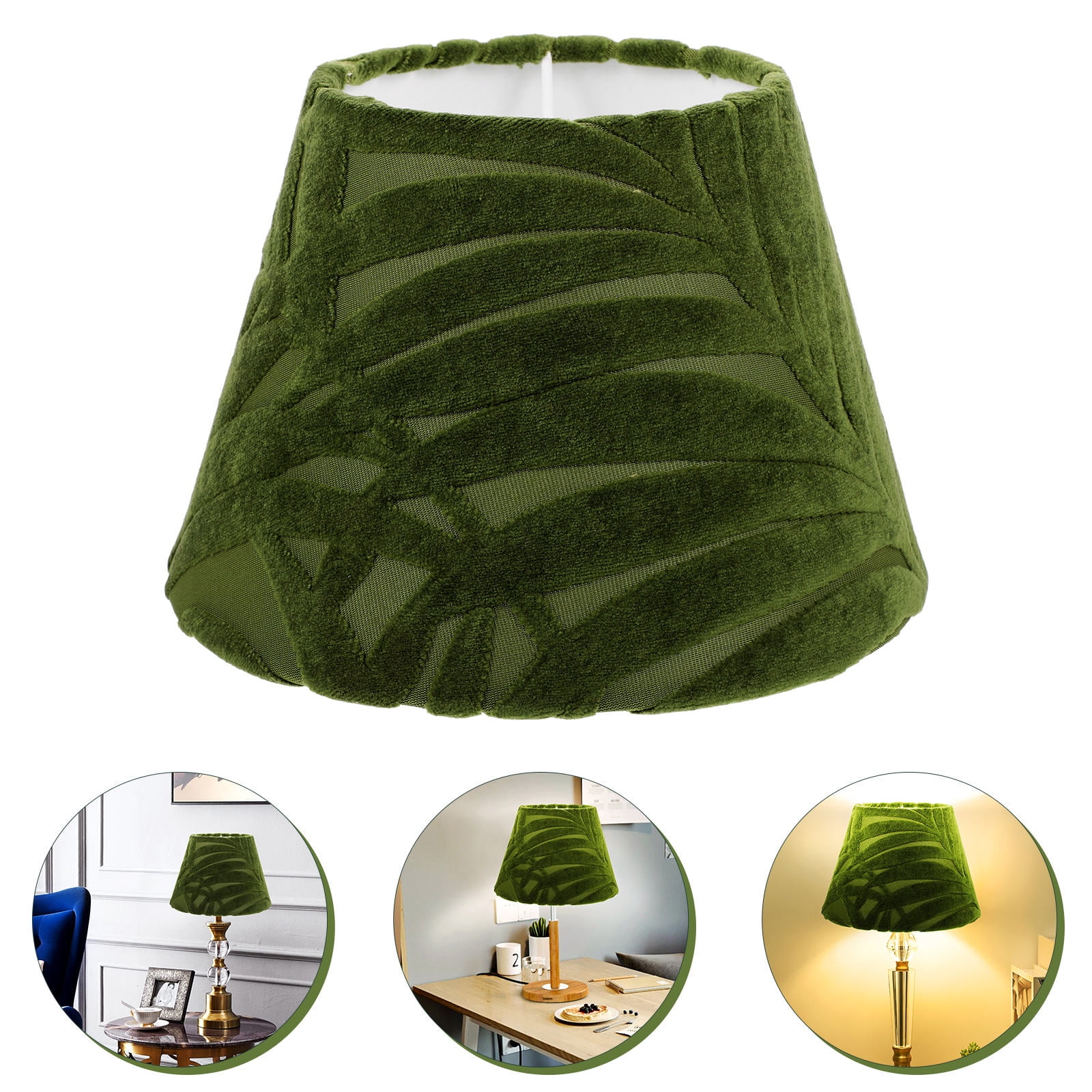 ADDHAT Green Fabric Lamp Shade for Table Lamp Decorative Cover with ...