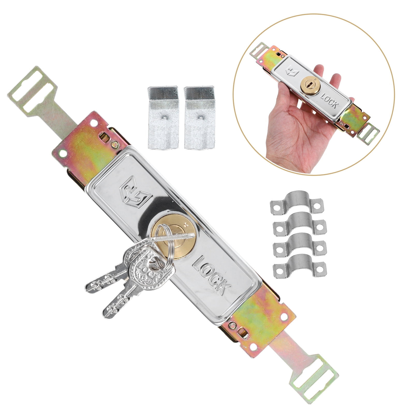 ADDHAT Hidden Door Latch 1Set Silver Rolling Shutter Door Lock for ...