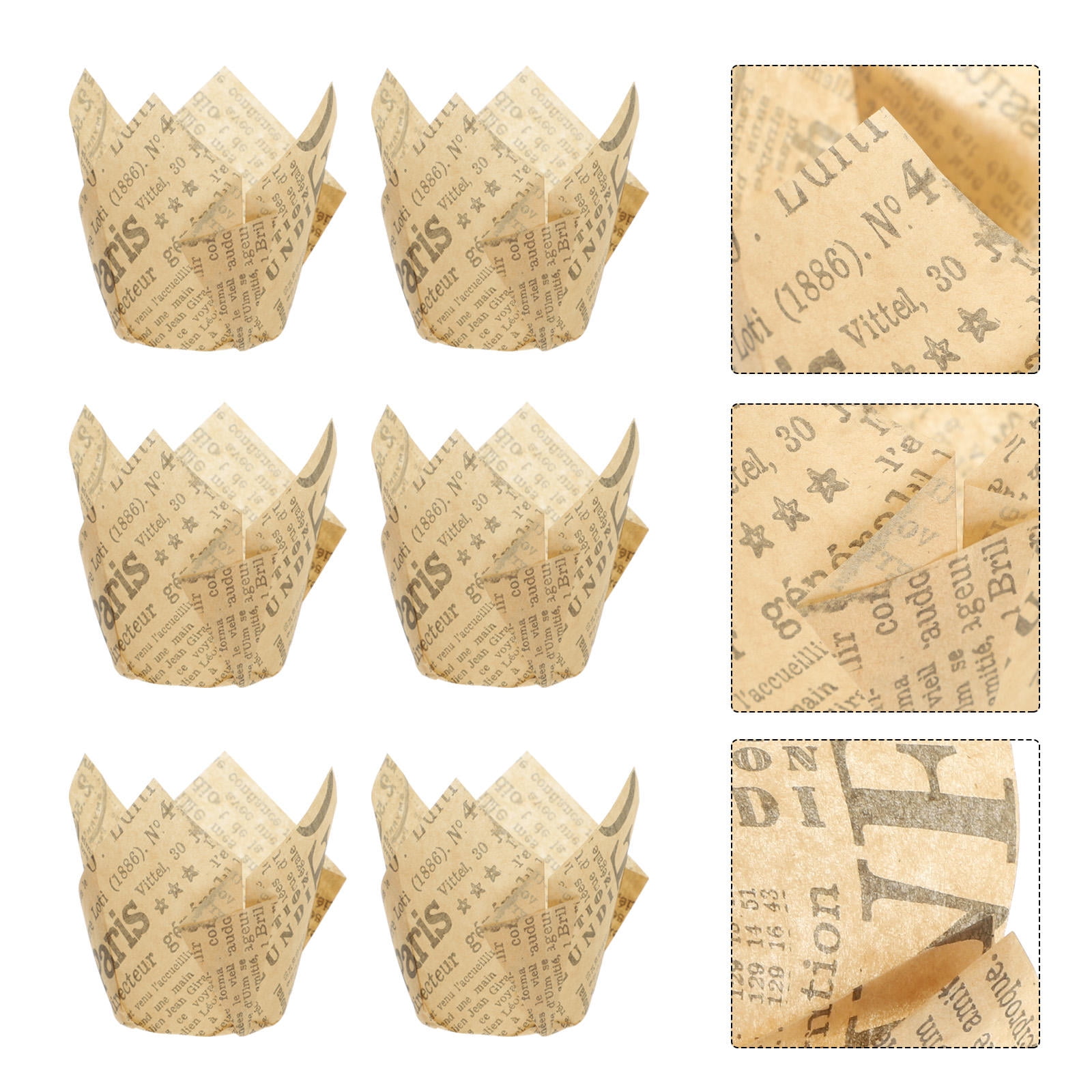 ADDHAT Home Bakers 50Pcs Safe Food Grade Ink Printing Khaki Paper Trays ...