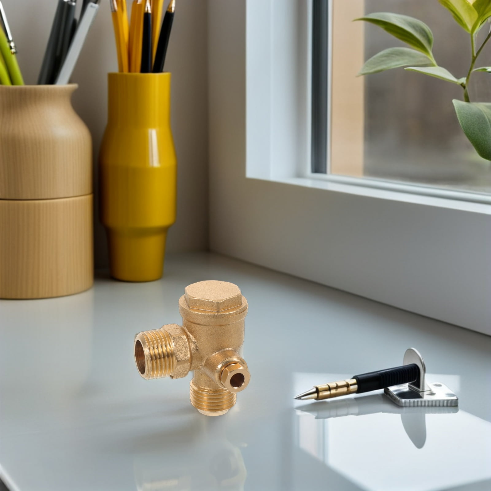 ADDHAT Industrial Copper Check Valve with Lock Core Screw for Air ...