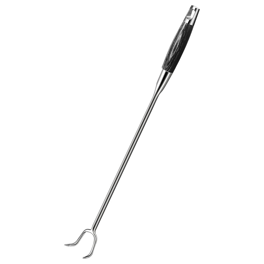 ADDHAT Practical Meat Hook Stainless Steel Wood Handle for Home Bbq and ...