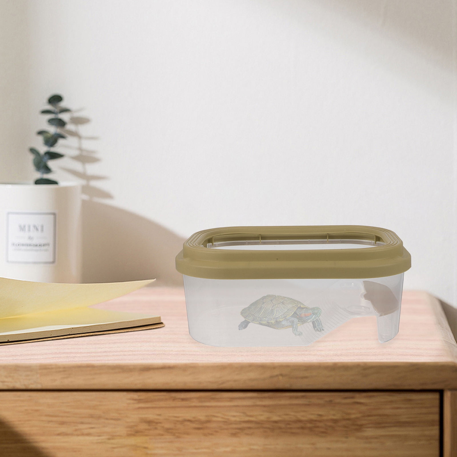 ADDHAT Large Turtle Tank With Basking Platform Durable Reptile Aquarium ...