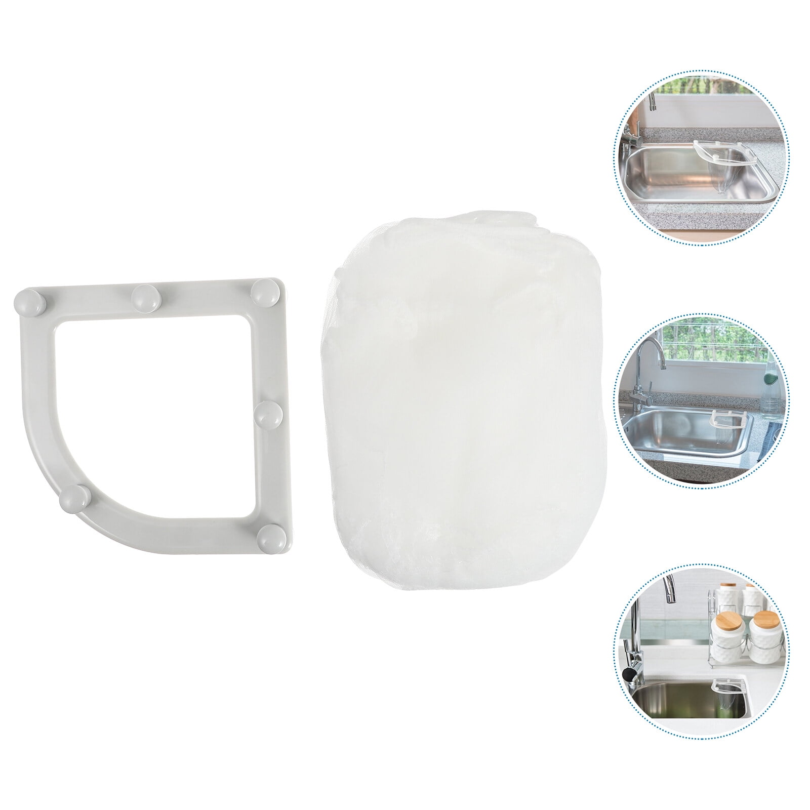 ADDHAT Light Grey Triangle Sink Strainer Bag Set for Home Use Plastic ...