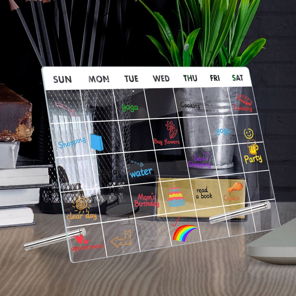 ADDHAT Message Board Set With Pen Clear Memo Board Acrylic Material For ...