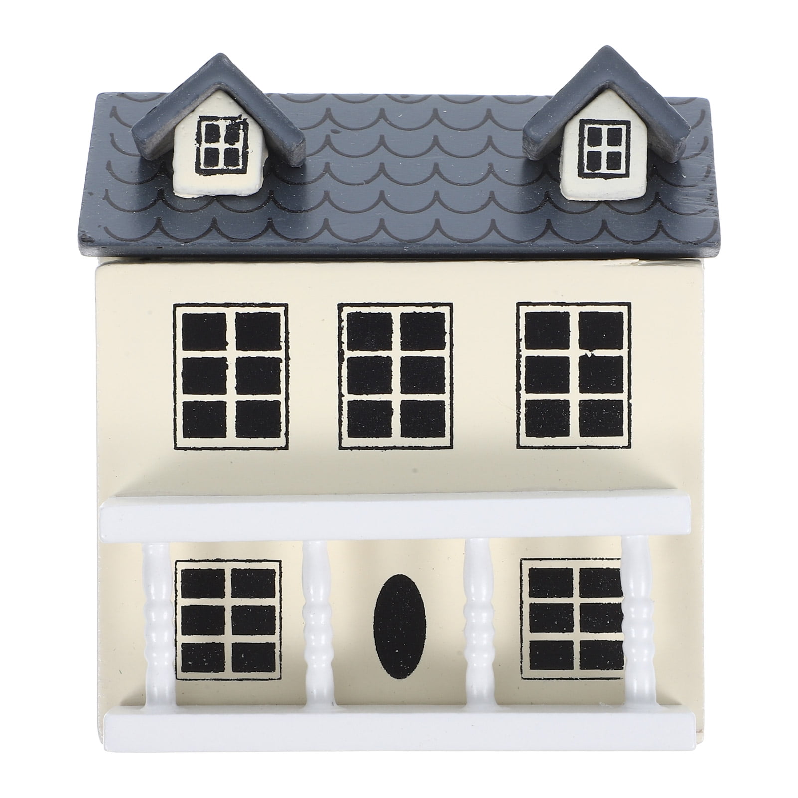 ADDHAT Miniature Models Mini House Shaped Cabinet Model Beige Birch ...