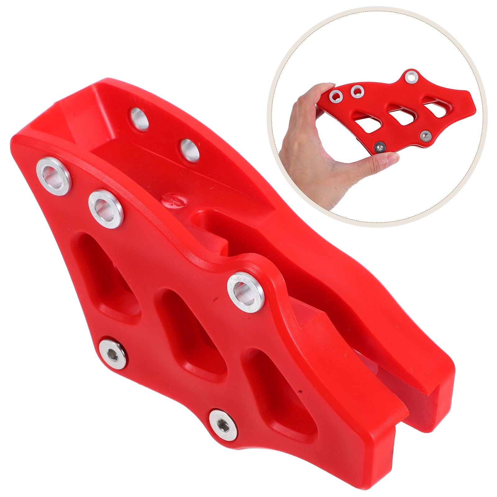 ADDHAT Red Motorcycle Plastic Cover Protector Prevents Chain Derailment ...