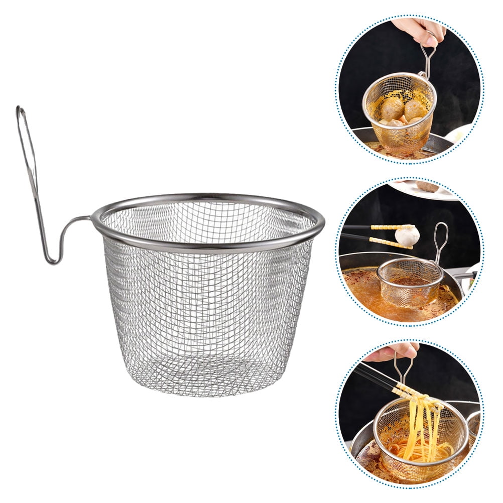 ADDHAT Japanese Style Stainless Steel Noodle Strainer Basket for Hot ...