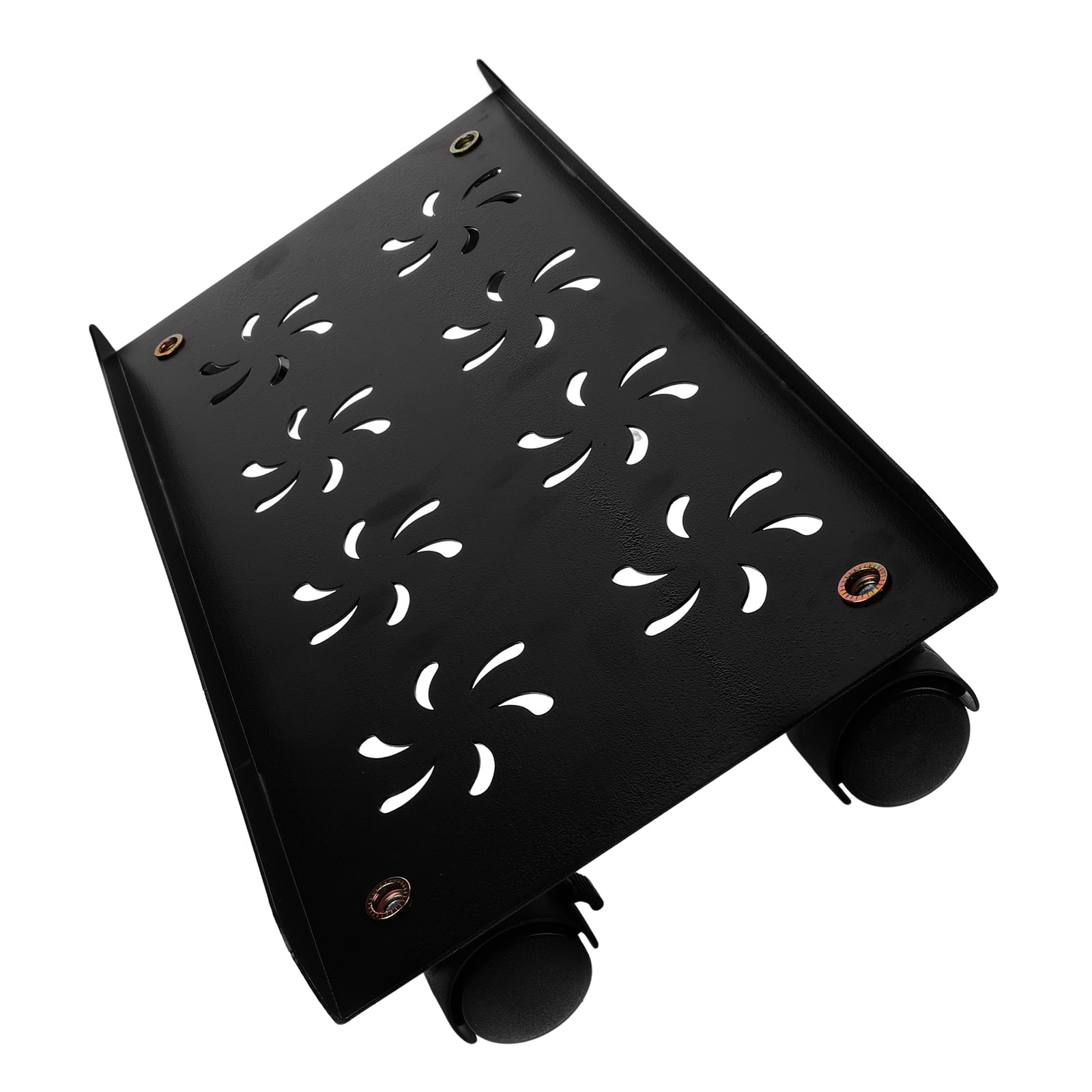 ADDHAT Black Computer Tower Stand with Wheels, Movable PC Host Riser ...