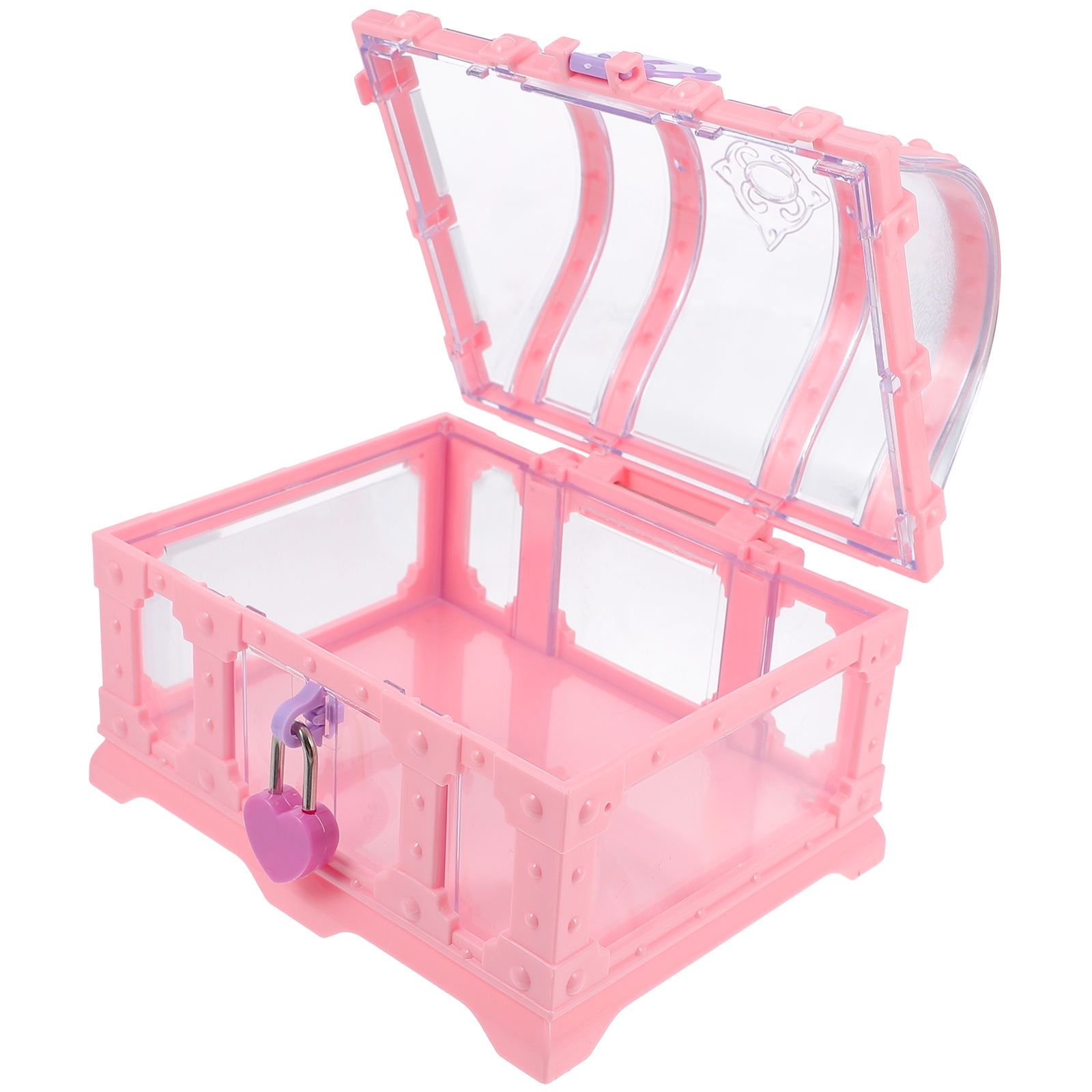 ADDHAT Pink ABS Kids Jewelry Box Small Desktop Storage Case for ...