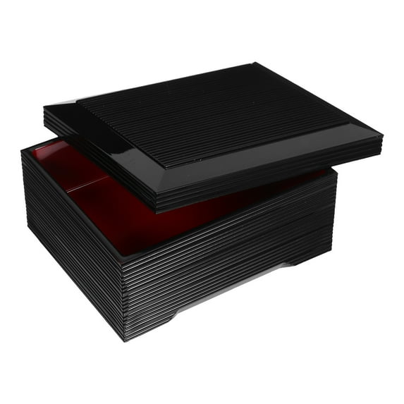 ADDHAT Leak-Resistant Japanese Lunch Box ABS Black Dual Tone Design for ...