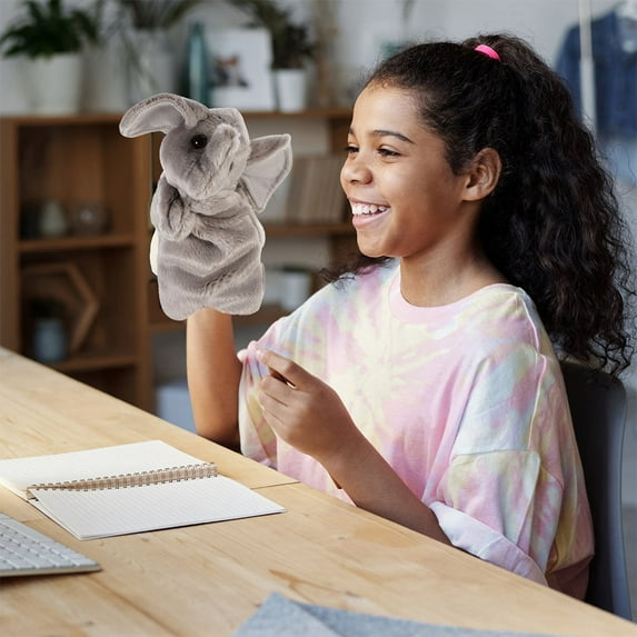 ADDHAT Elephant Hand Puppet Toys 2pcs Cartoon Animal Puppets for Kids ...
