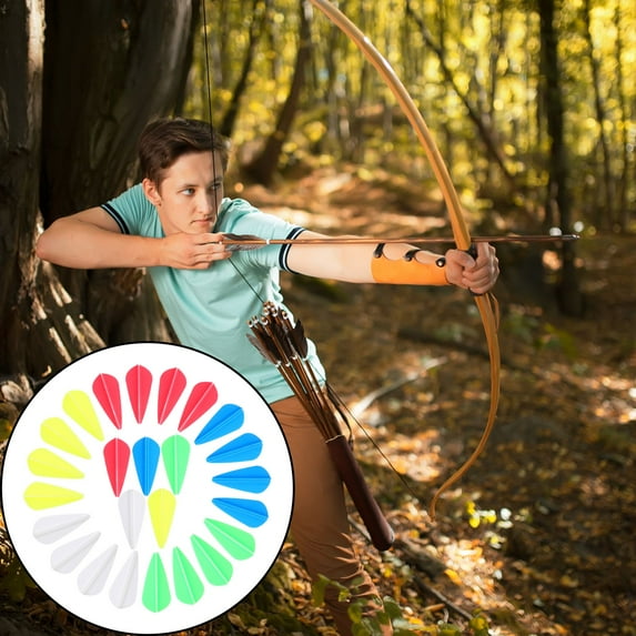 ADDHAT Water Drop Shaped Arrow Fletchings Rubber Material Archery 50Pcs ...