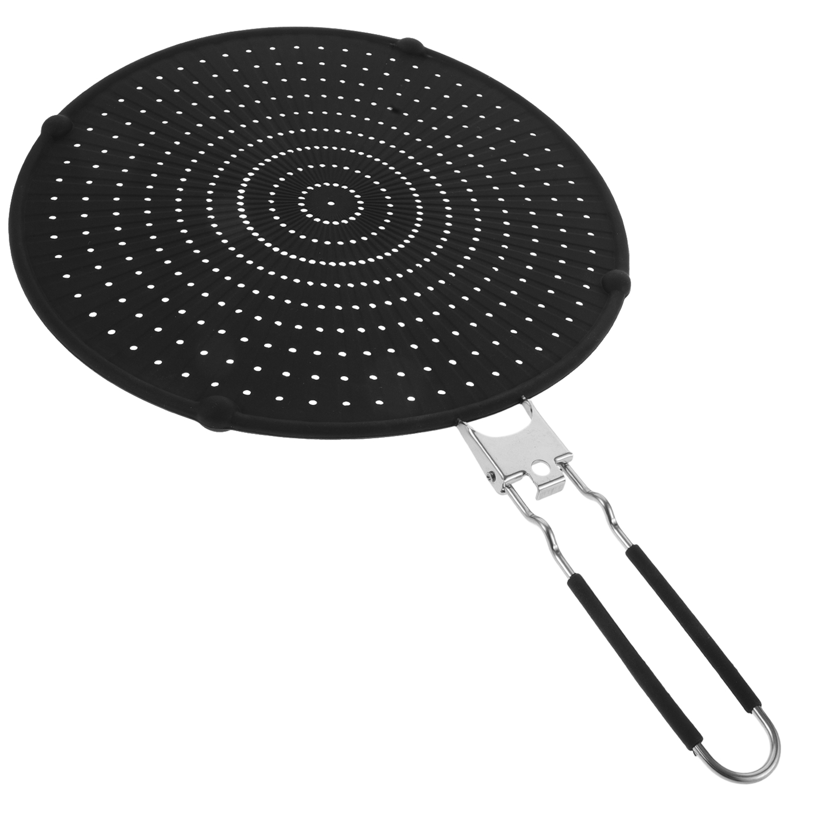 ADDHAT Silicone Frying Lid With Foldable Stainless Steel Grease Shield ...