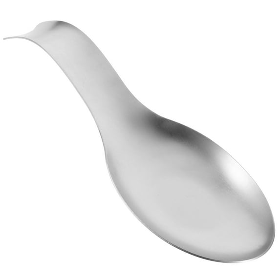 ADDHAT Silver Stainless Steel Spoon Holder Ladle Rest with Smooth ...