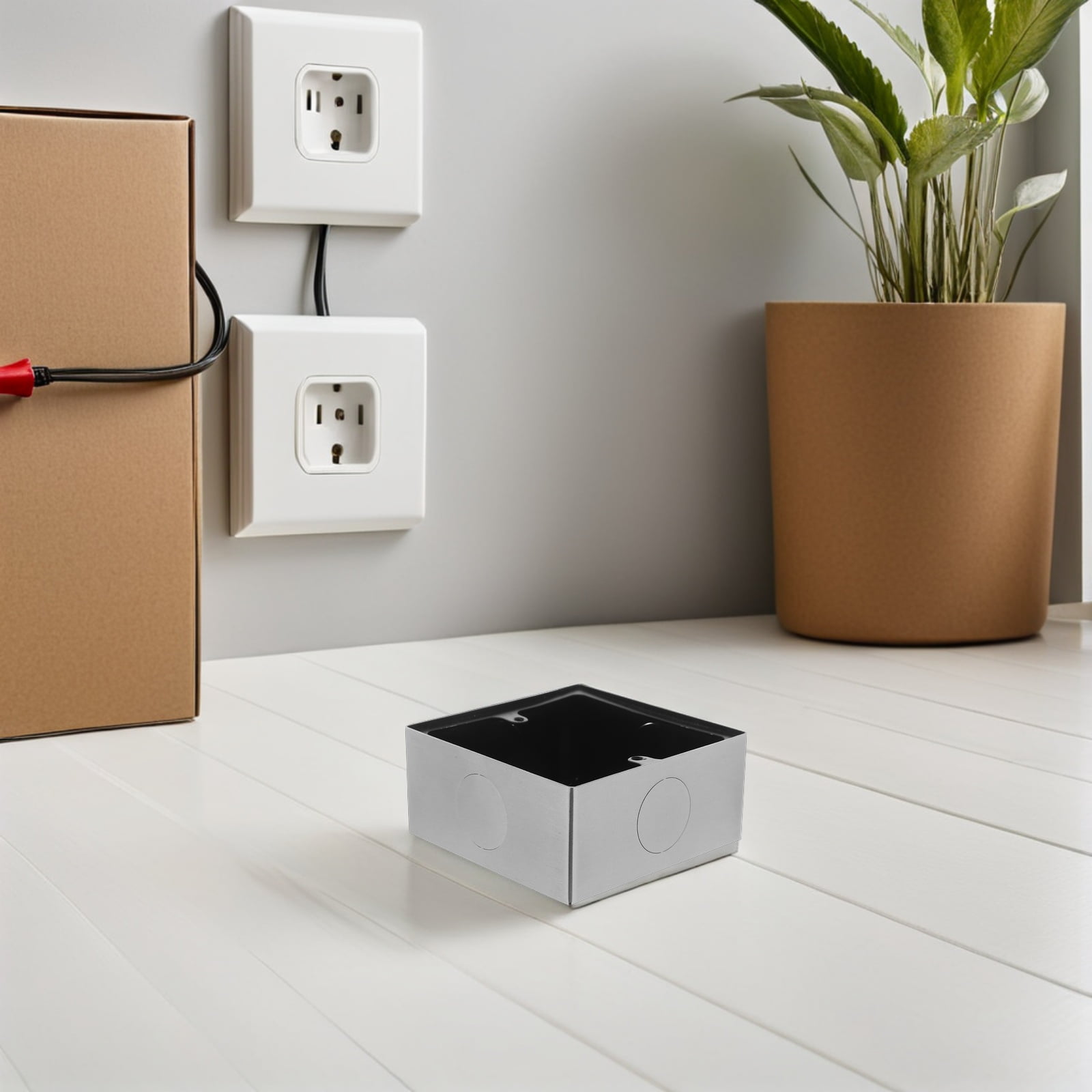 ADDHAT Stainless Steel Mount Outlet Box, 86 Type Electrical Receptacle ...