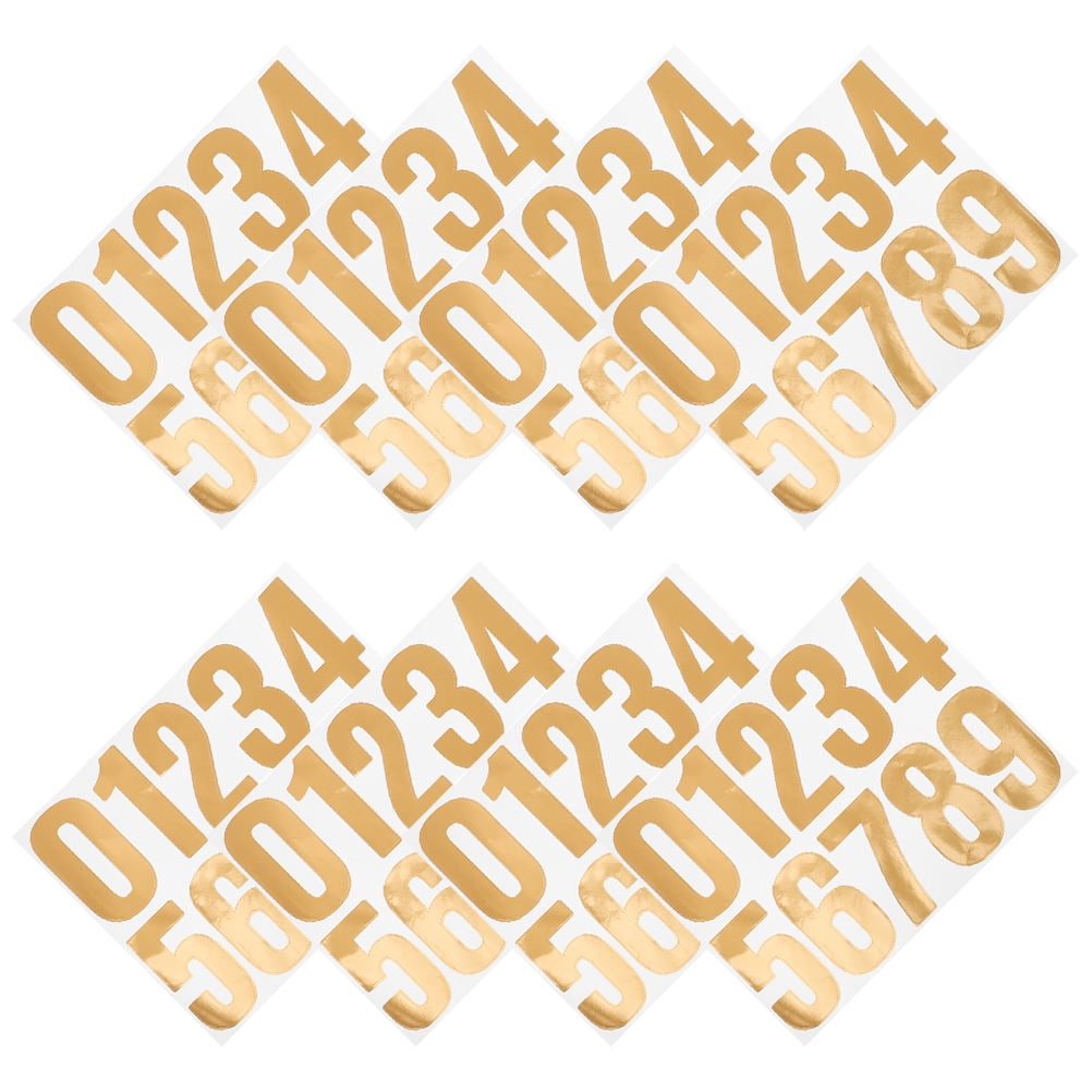 ADDHAT Reflective Golden Number Stickers for House Address and Mailbox ...