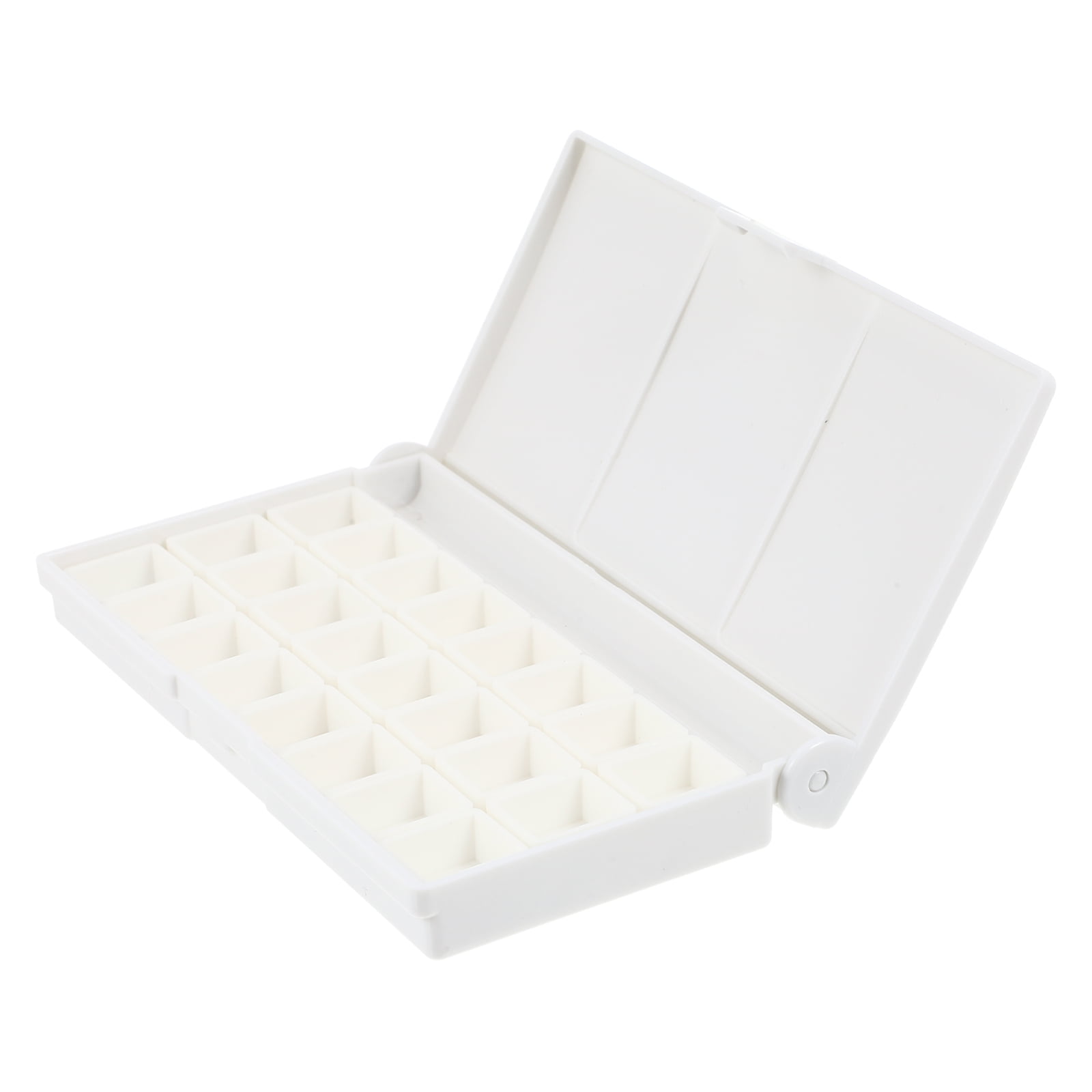 ADDHAT White Plastic Watercolor Paint Box with Compartments Durable ...