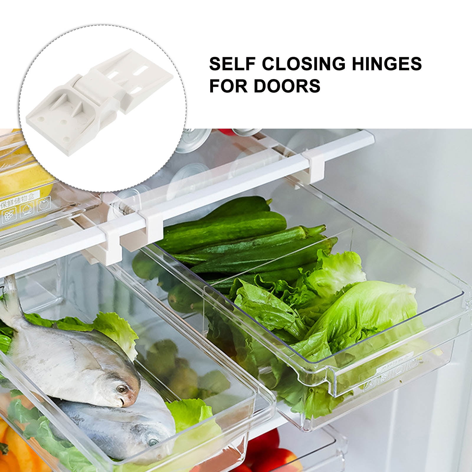 ADDHAT White Self Closing Hinges 1Pack For Rv Fridge Door Prop Open ...