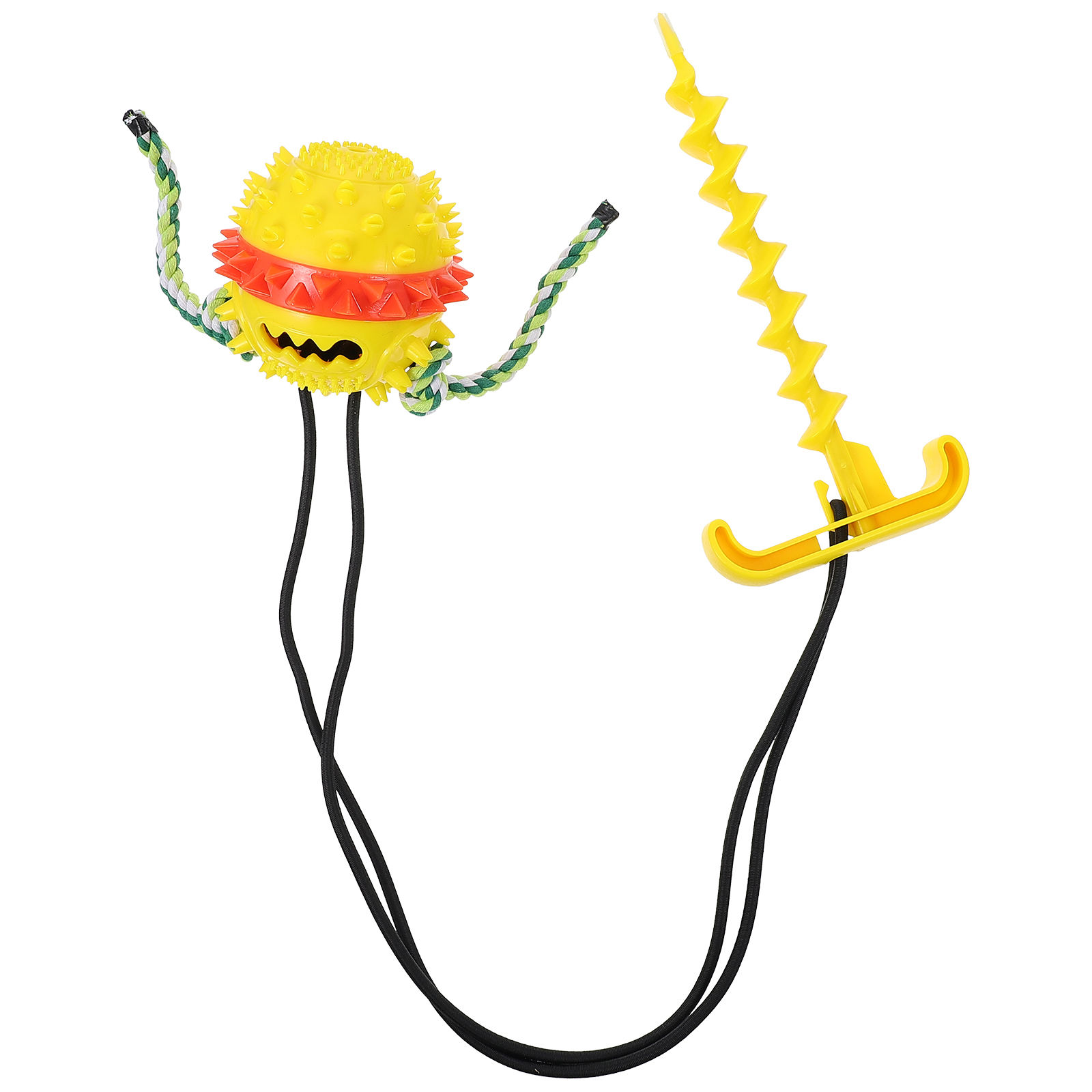ADDHAT Chew Toys Dog Drawstring Ball Dog Chewing Toy Plastic Yellow ...