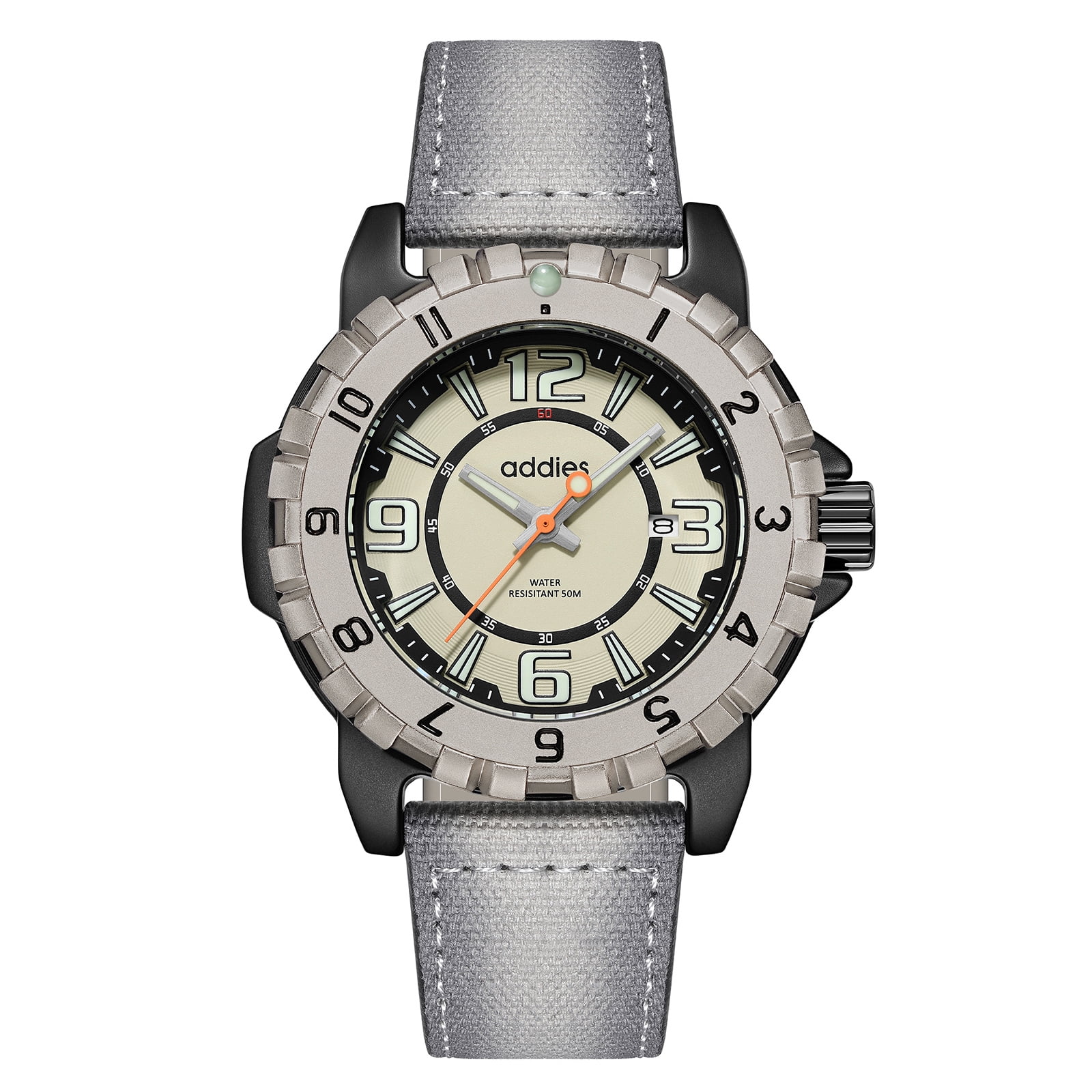 ADDIES Men's Analog Quartz Watch 50M Water Resistant Luminous Dive ...