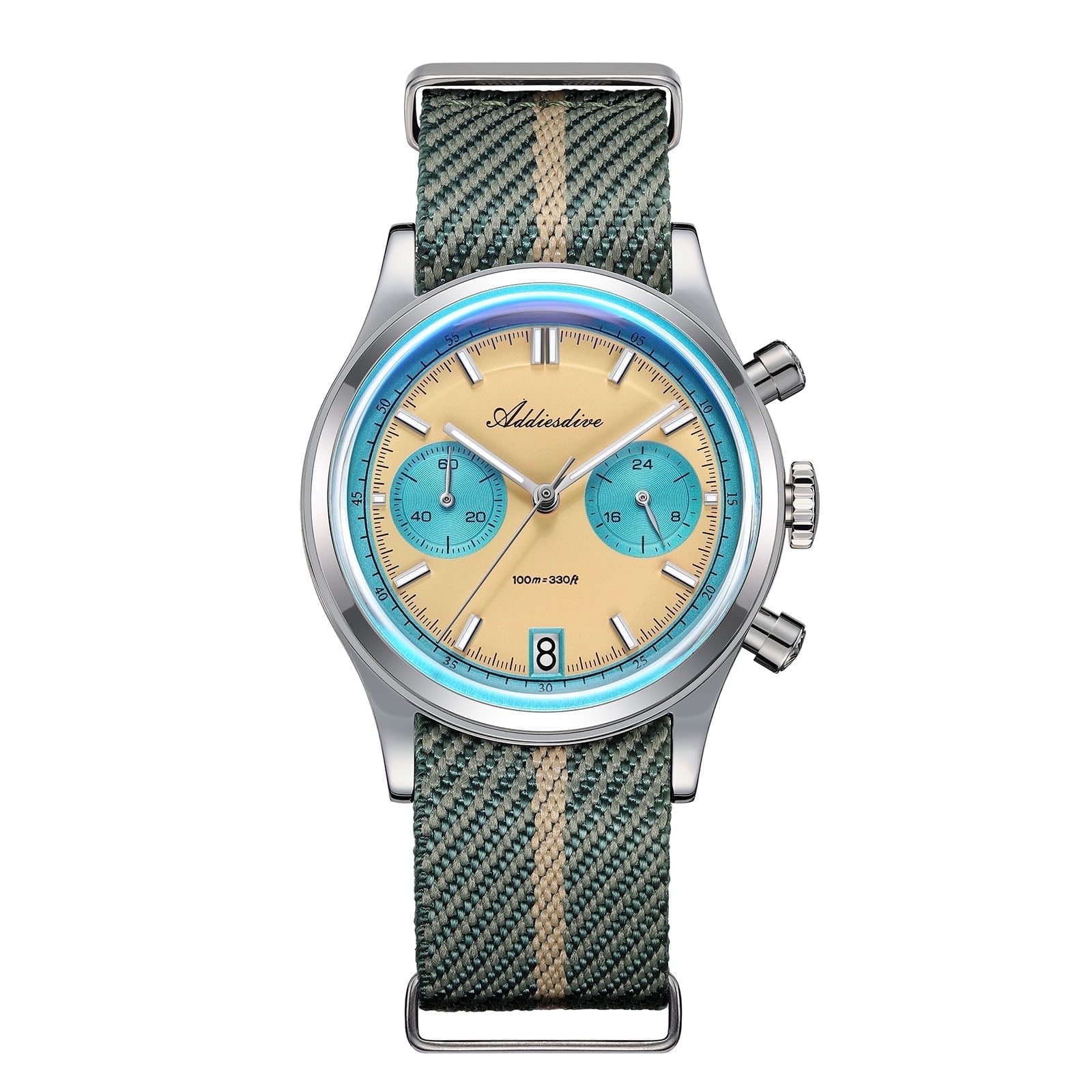 ADDIESDIVE Mens Watch Chronograph Multifunction 100m Waterproof Dive ...