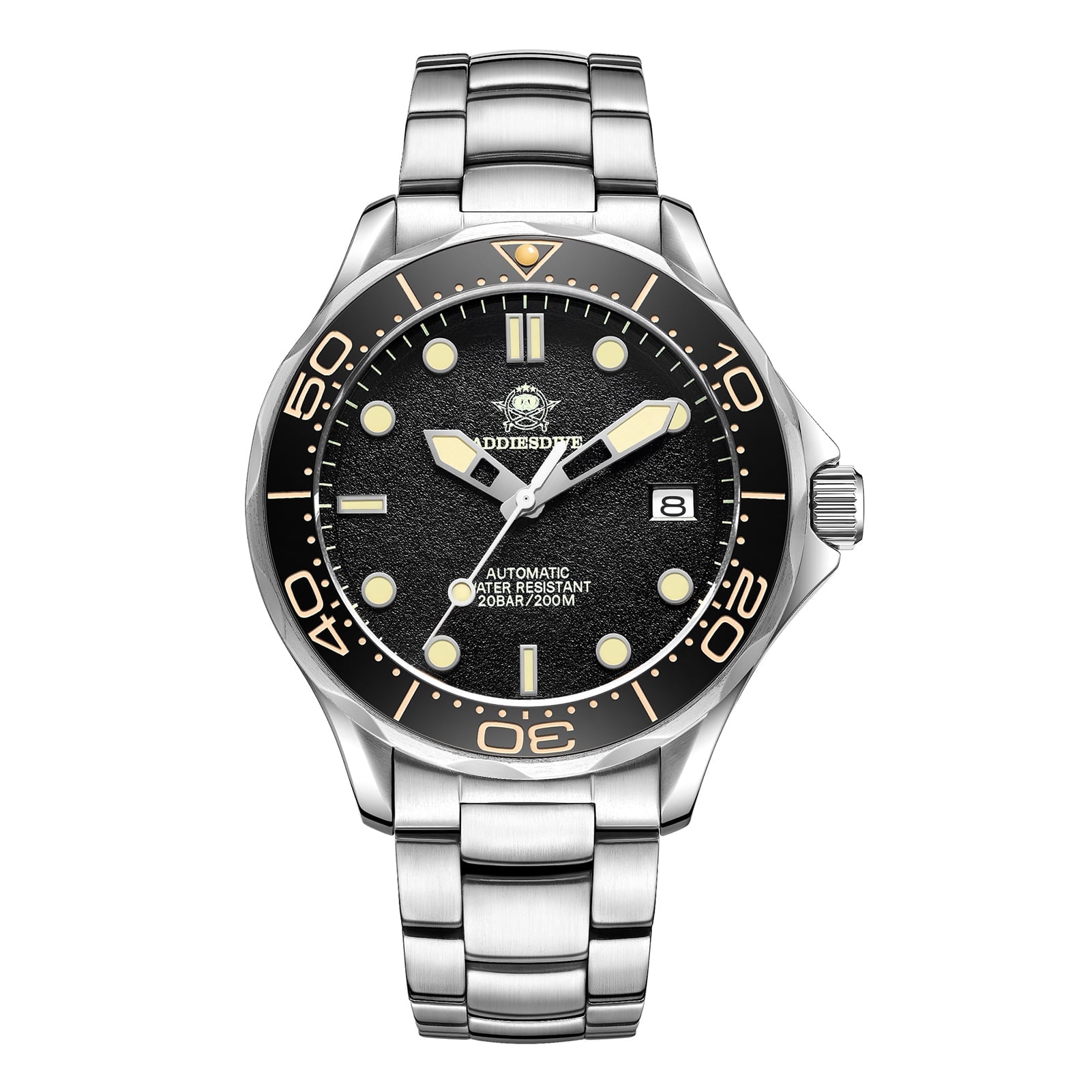 ADDIESDIVE Men's Automatic Dive Watch, 200M Water Resistant, Sapphire ...