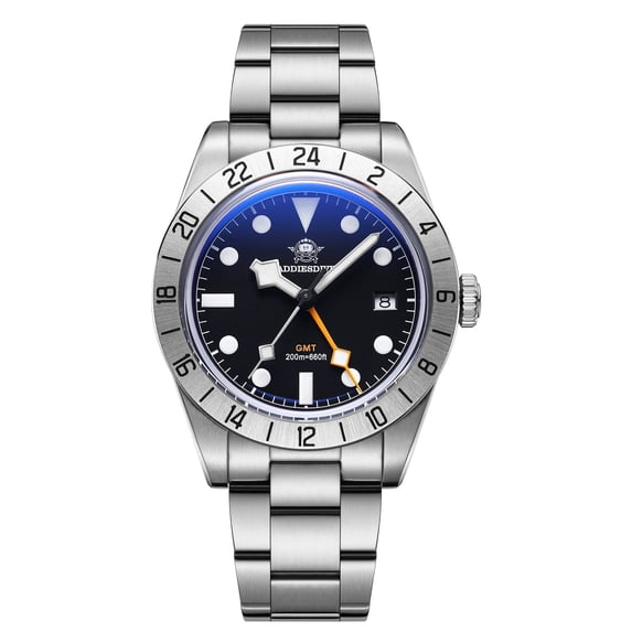 ADDIESDIVE Men's GMT Watch Swiss Quartz, 200M Waterproof, Stainless ...