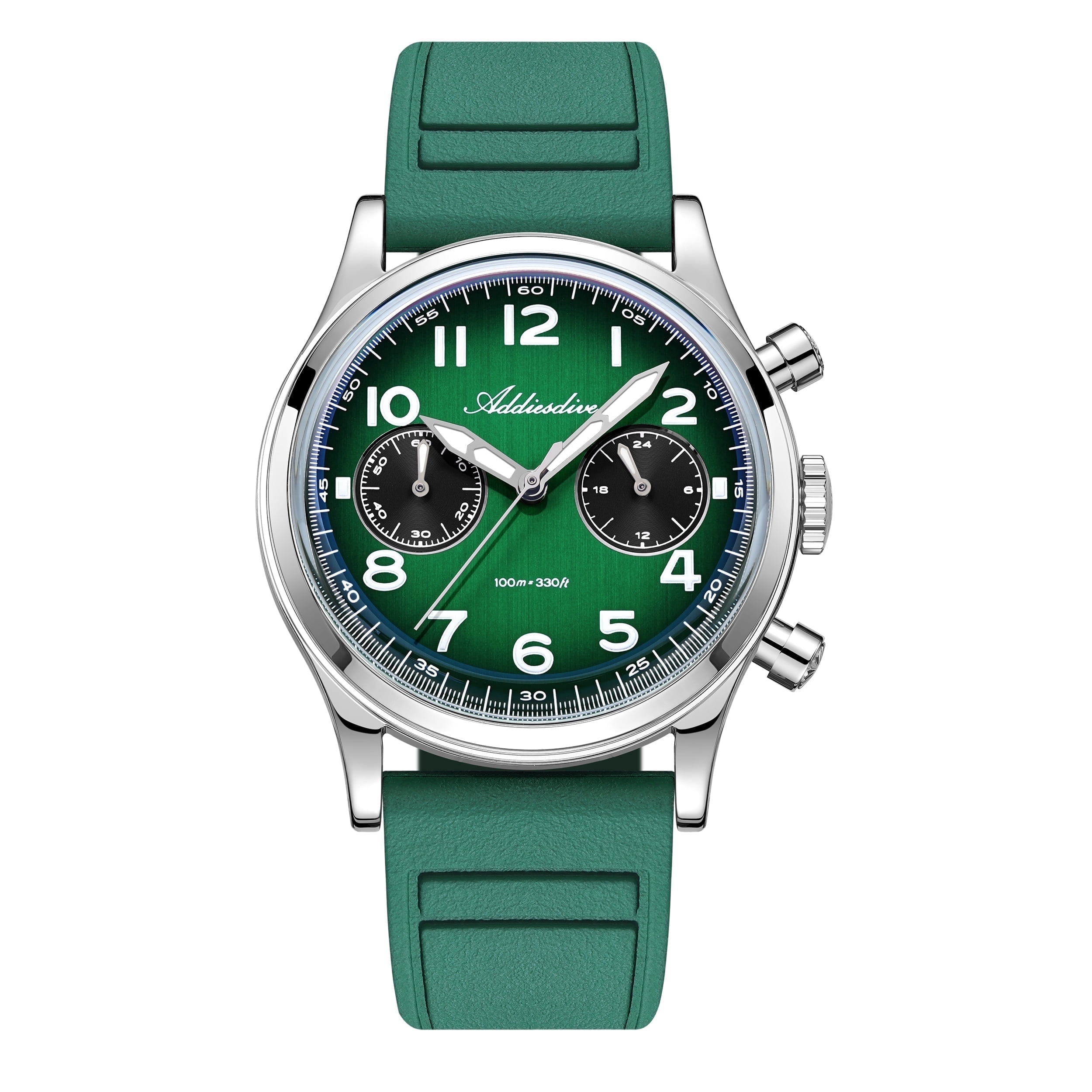 ADDIESDIVE Men's Chronograph Dive Watch 100M, Luminous 38mm Stainless ...