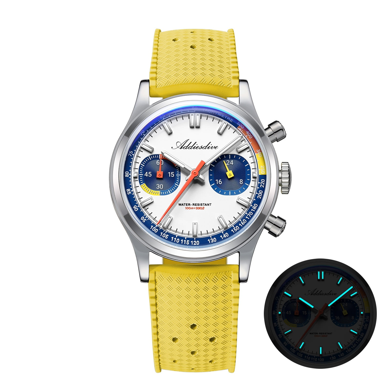 ADDIESDIVE Men's Watch, Stylish Panda Dial Chronograph Watch VK64 ...
