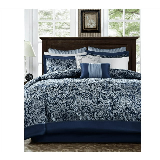 ADDISON PARK Aubrey Navy Comforter Set, King 9-Pc. - Walmart.com