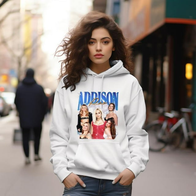 ADDISON RAE Vintage 90s Hip-hop Style Fan Tee Hoodie, for men & women ...