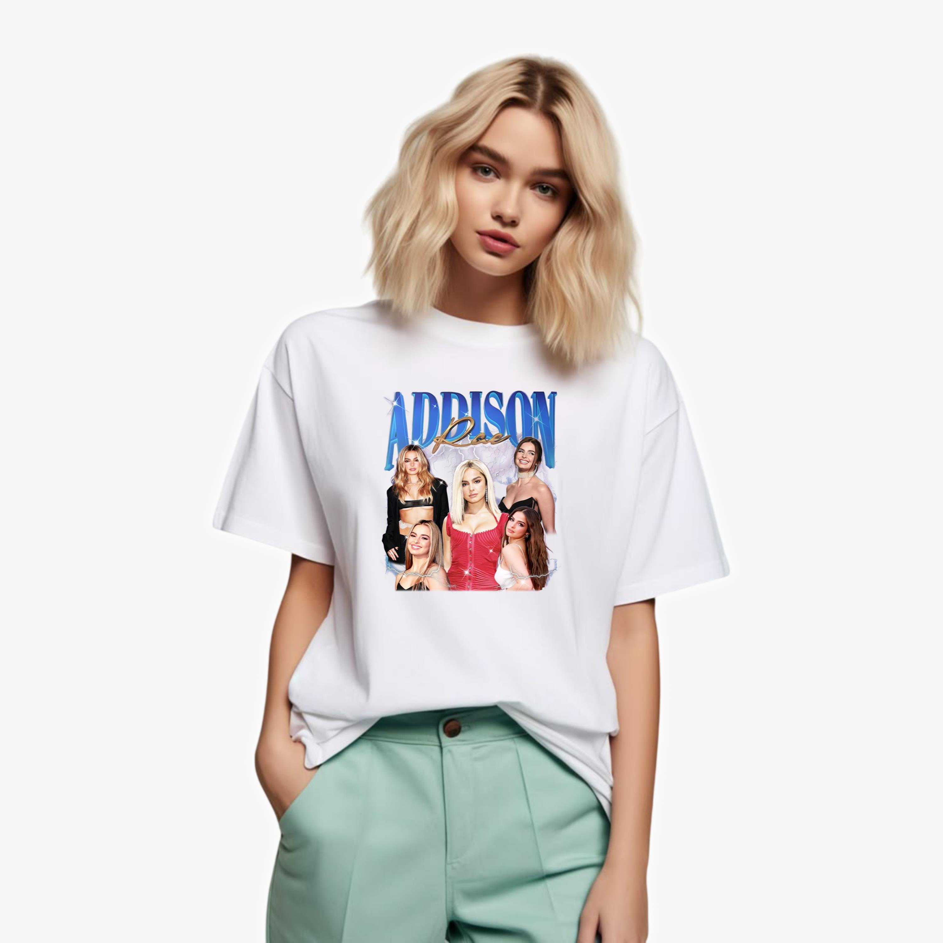 ADDISON RAE Vintage 90s Hip-hop Style Fan Tee T-Shirt, for men & women ...