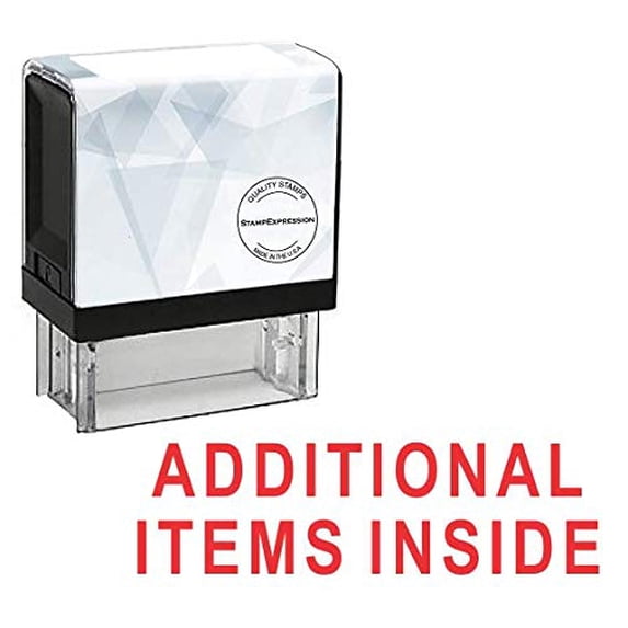 ADDITIONAL ITEMS INSIDE Office Self Inking Rubber Stamp - Red Ink (A ...