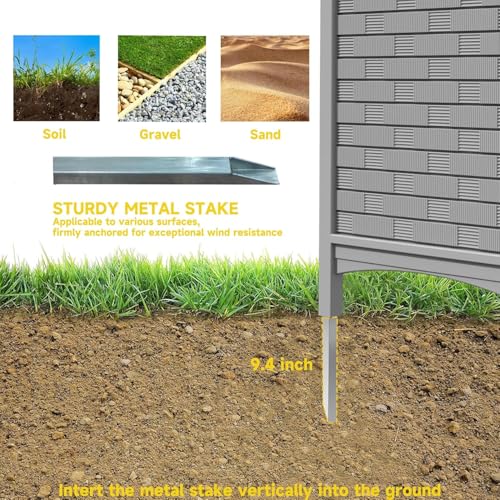 ADDOK Air Conditioner Fence Privacy Screen,Resin Outdoor Privacy Vinyl ...