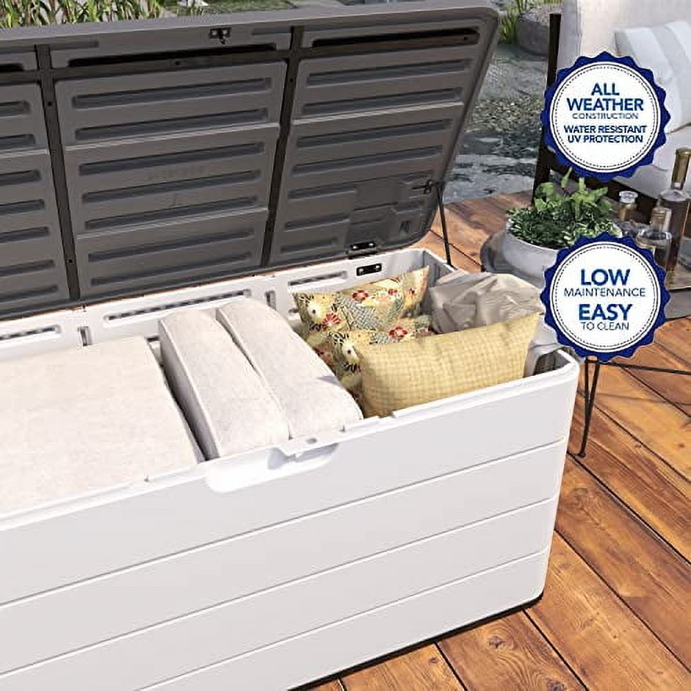 ADDOK Large Resin Box Lockable, Outdoor Garden Storage Box Waterproof ...