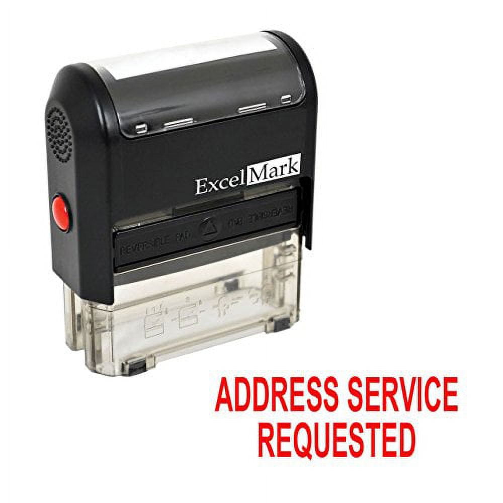 ADDRESS SERVICE REQUESTED Self Inking Rubber Stamp - Red Ink ...