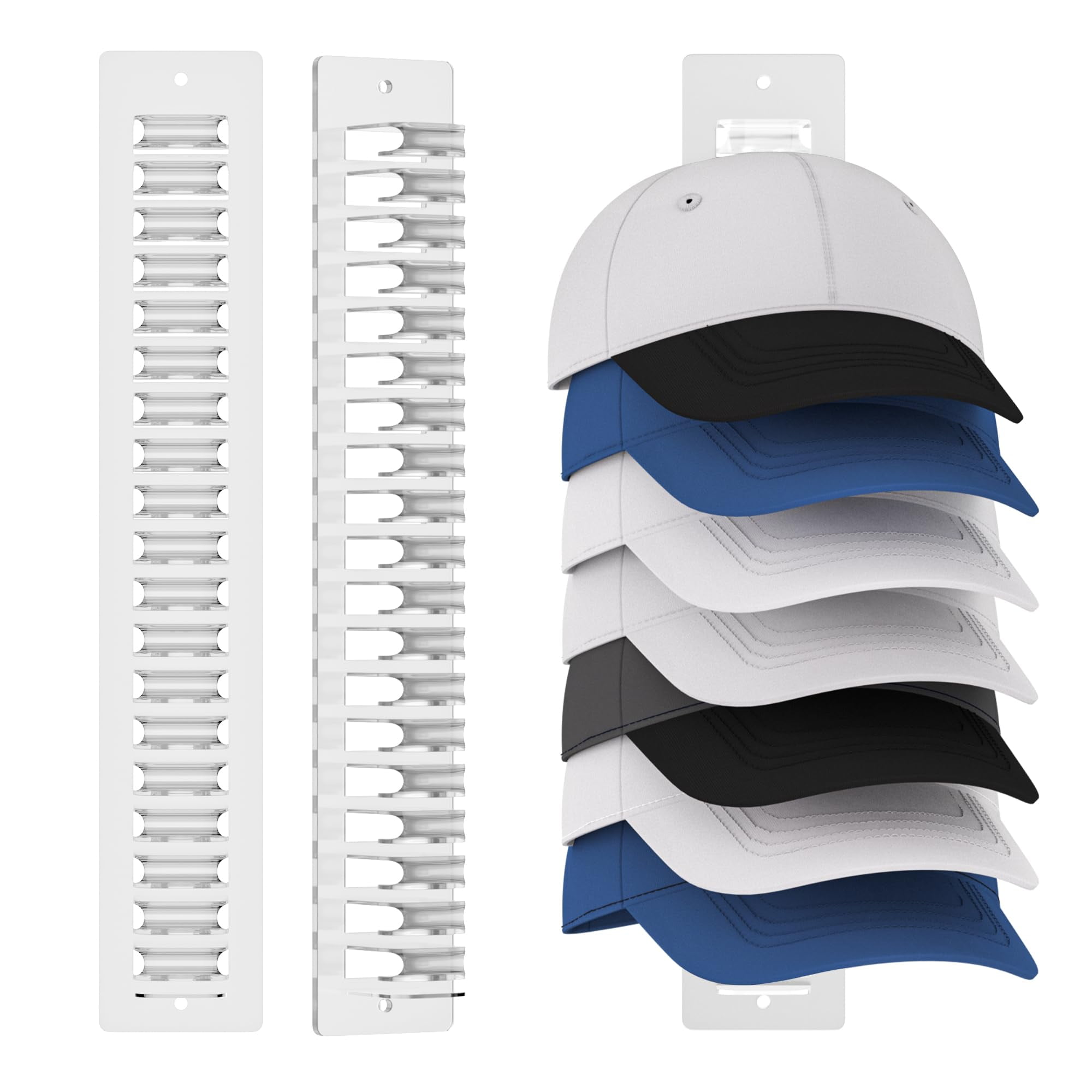 ADDUDU Baseball Cap Organizer - 2 Pack Hat Rack Display Holder with Up ...