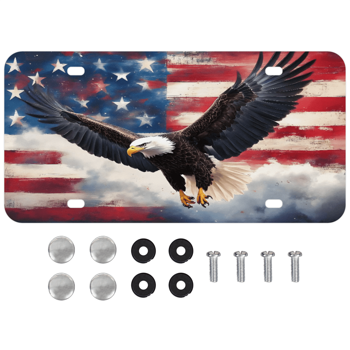 ADECORIVY American Flag Front License Plate, 4th of July USA Eagles ...