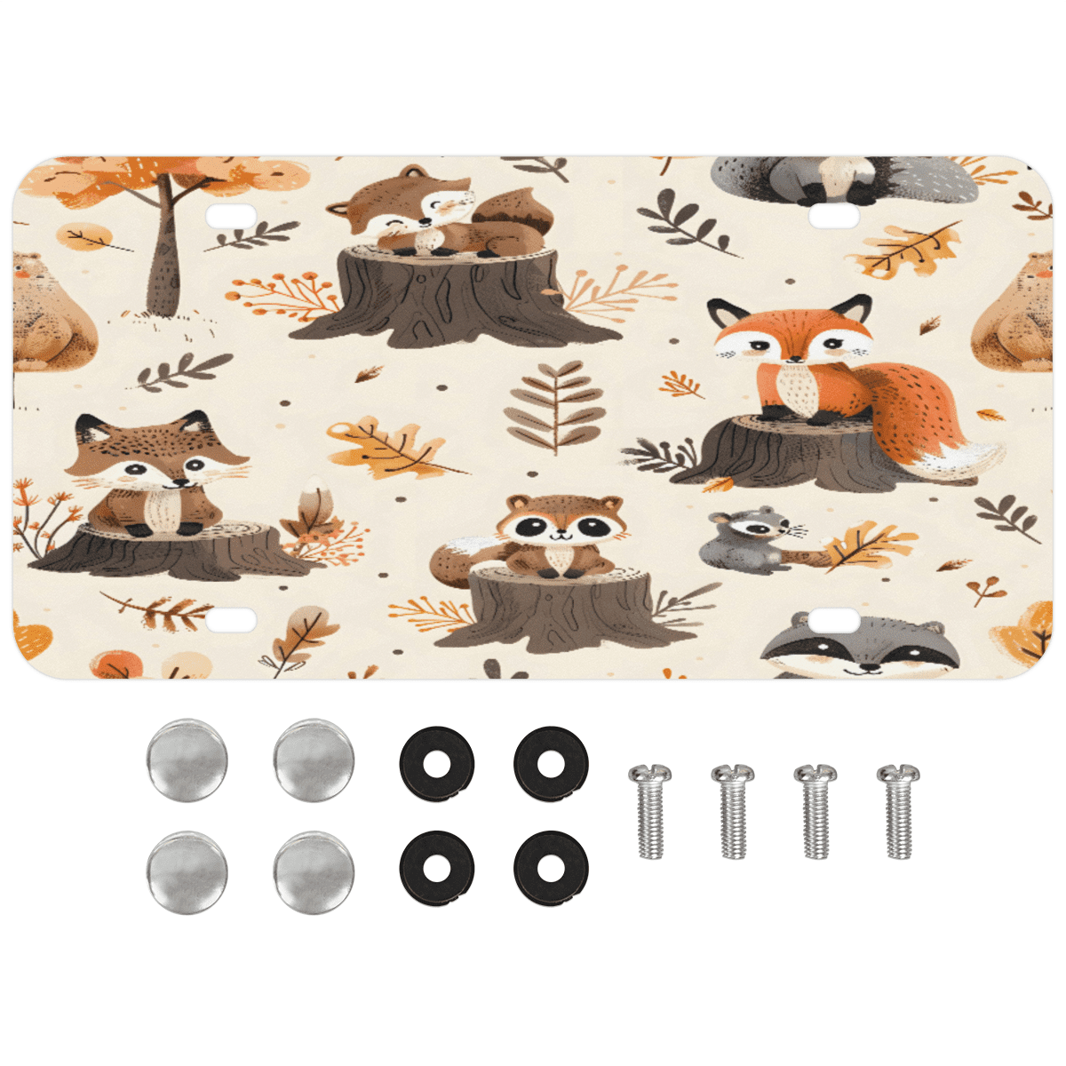 ADECORIVY Animal Fox License Plate, Aluminum Decorative Novelty Vanity ...
