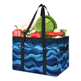 ADECORIVY Artwork Hand Drawn Waves Reusable Grocery Bags, Foldable ...