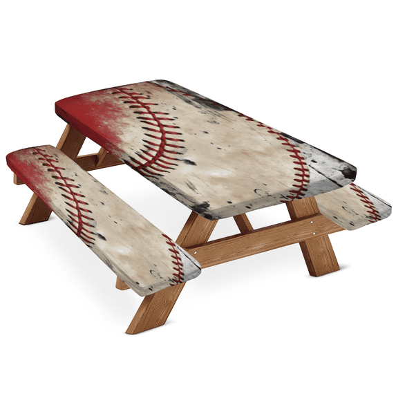 ADECORIVY Baseball Retro Picnic Table Cover with Bench Covers ...