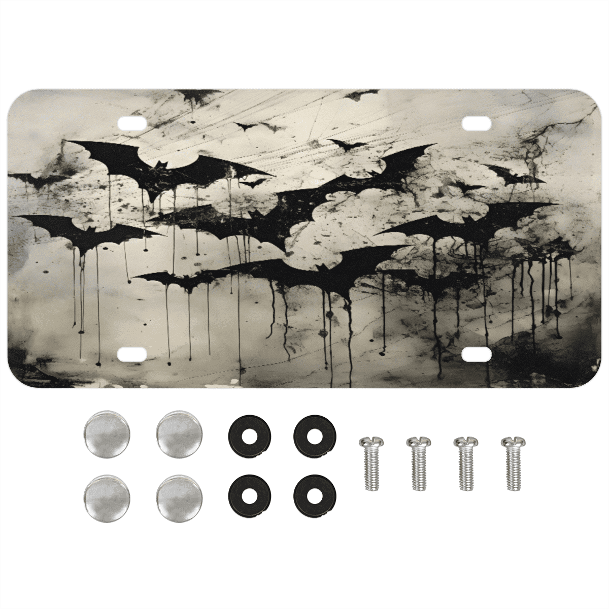 ADECORIVY Bat Black License Plate, Aluminum Decorative Novelty Vanity ...
