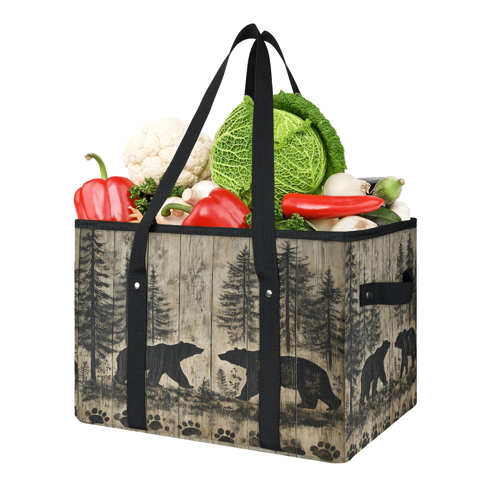ADECORIVY Bears Paw Reusable Grocery Bags, Foldable Reusable Shopping ...