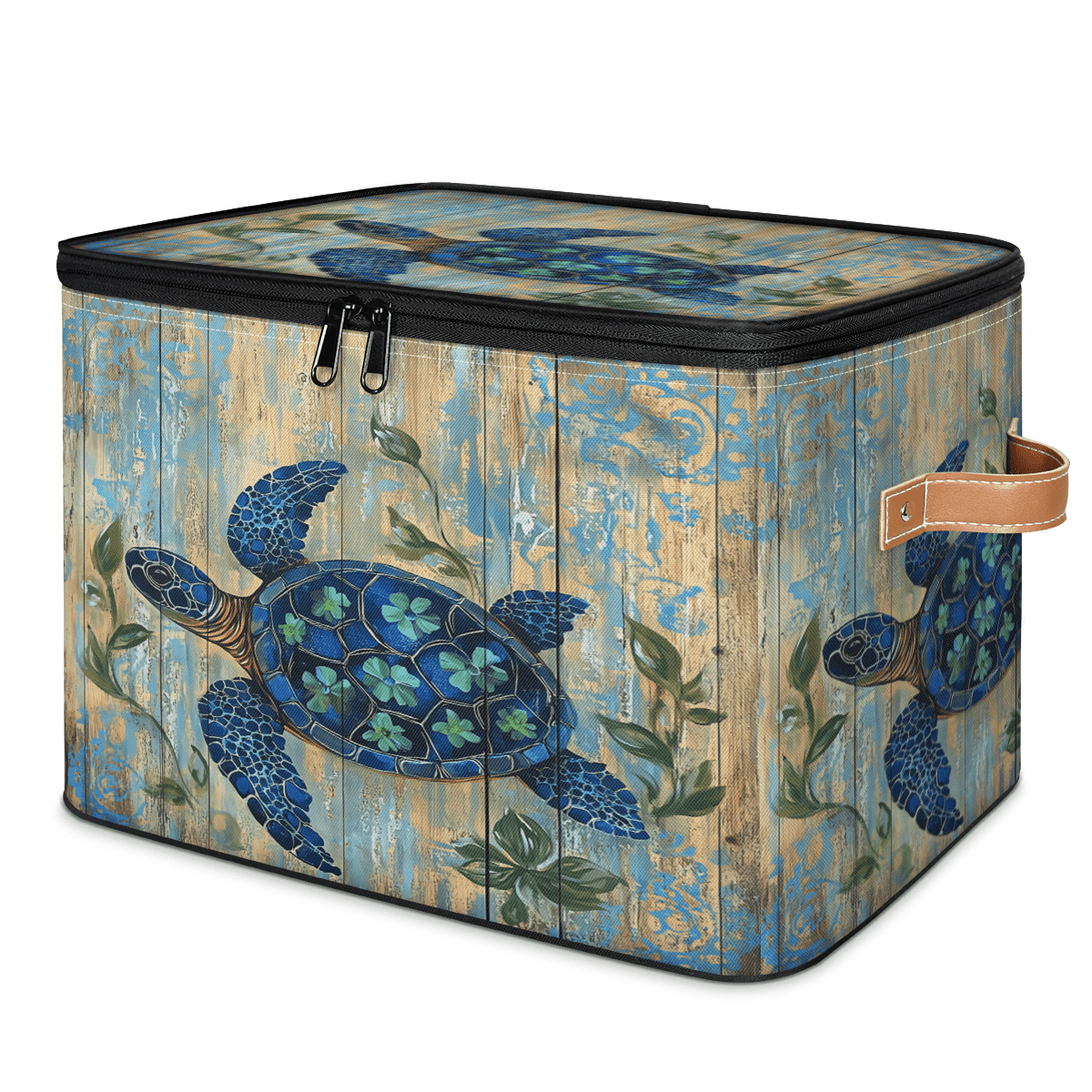 ADECORIVY Bohemian Turtles Storage Bin with Lid Fabric Sea Turtle ...
