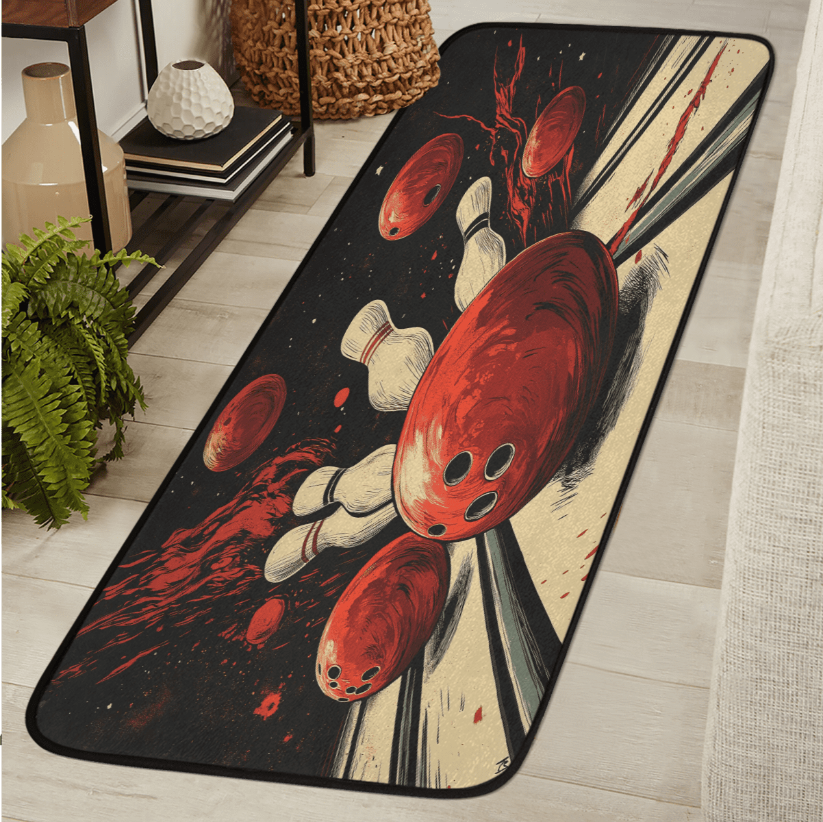 ADECORIVY Bowling Ball Washable 2x6 Kitchen Runner Rug Hallway Runner ...
