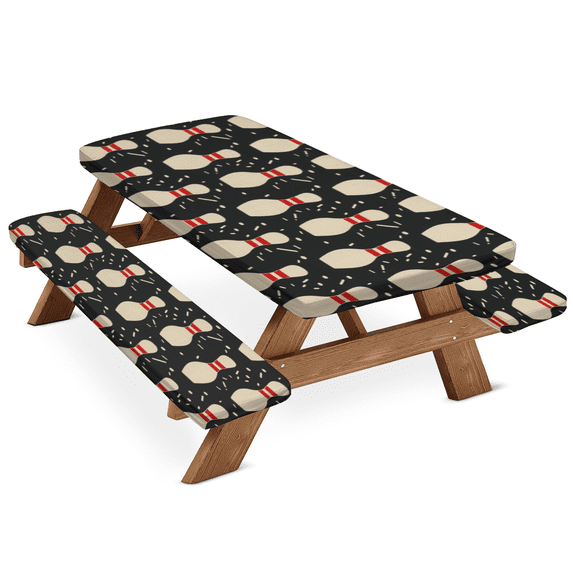 ADECORIVY Bowling Pins Picnic Table Cover with Bench Covers, Waterproof ...