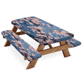 ADECORIVY Branch Cherry Blossom Picnic Table Cover with Bench Covers ...