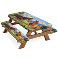 ADECORIVY Brown Horses Picnic Table Cover with Bench Covers, Waterproof ...