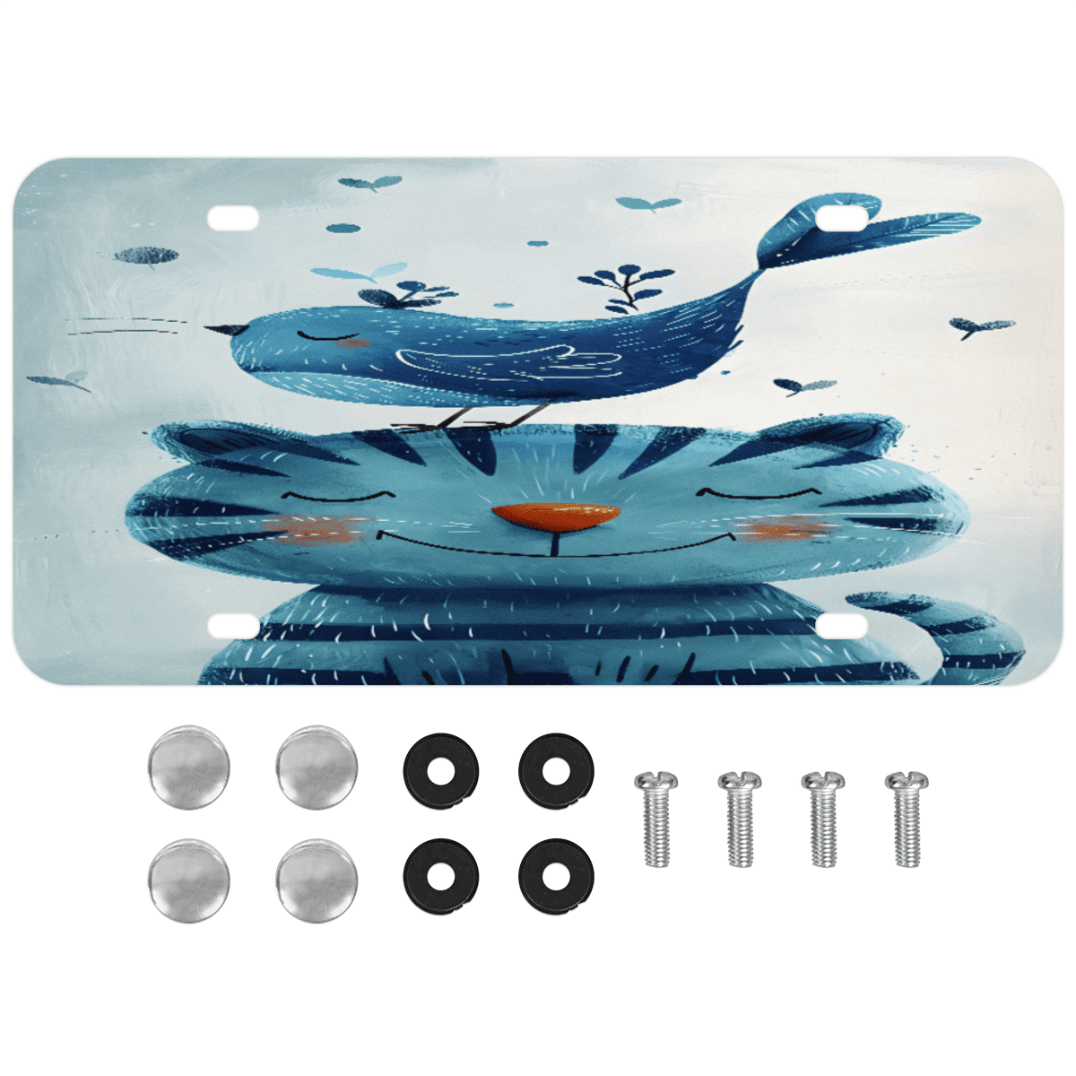 ADECORIVY Cat Bird License Plate, Aluminum Decorative Novelty Vanity ...