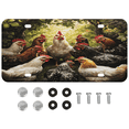 ADECORIVY Chickens License Plate, Aluminum Decorative Novelty Vanity ...